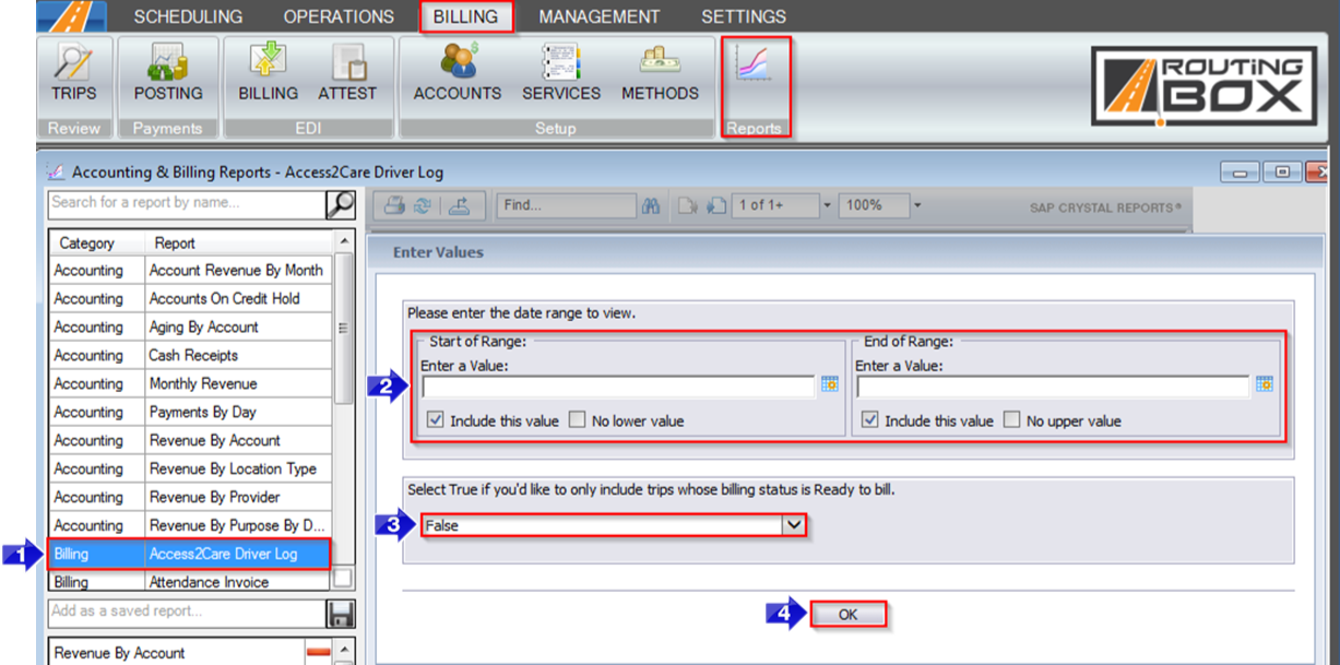 The Access2Care Driver Log